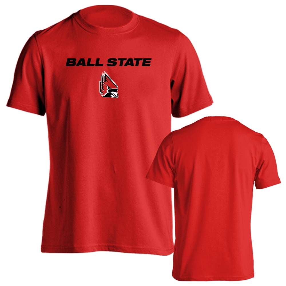Ball State University Cardinals Classic Arch with Mascot Short Sleeve T ...