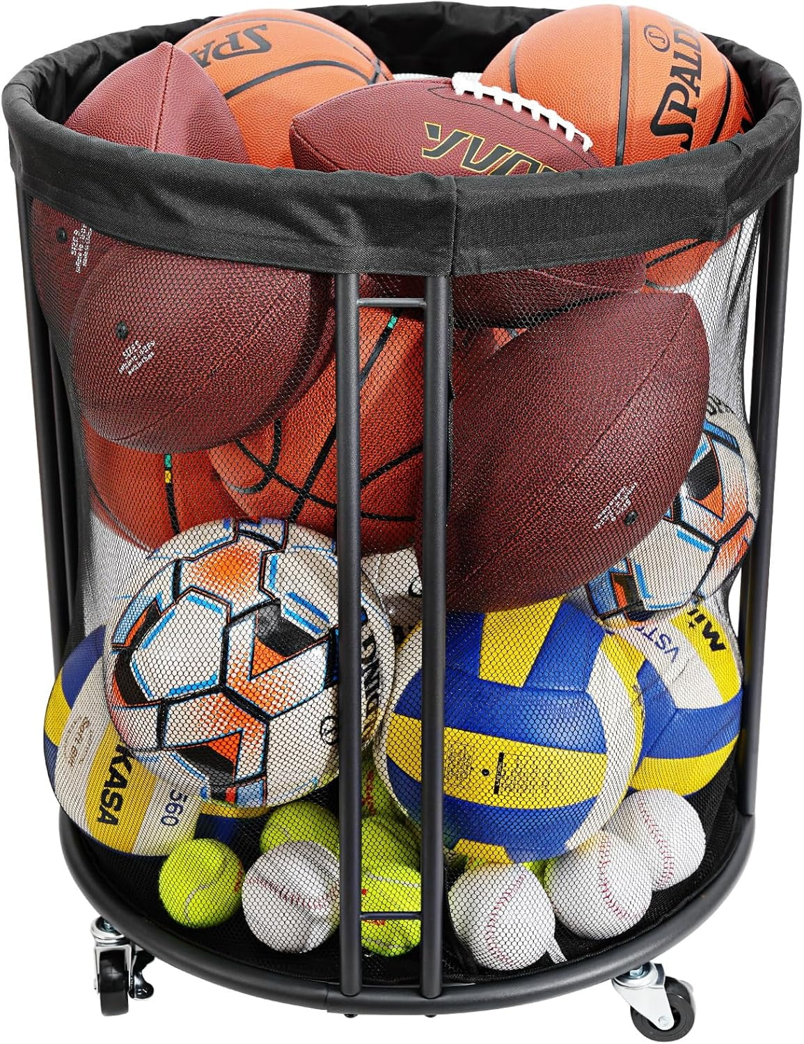 Ball Storage Bin for Garage, 52.3 U.S. Gals Ball Holder for Soccer ...