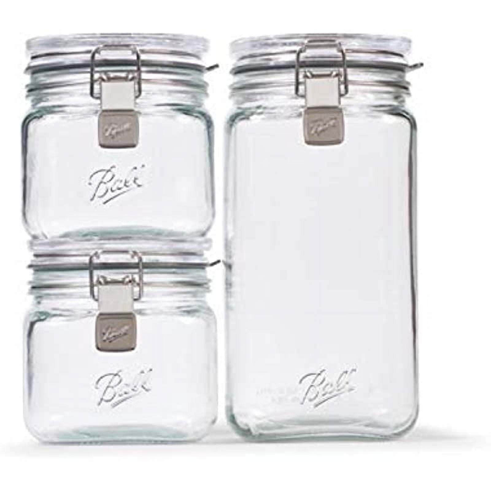 Ball Lids Wide Mouth Storage Latch Jars Quart Size, 3-Pack - Walmart.com