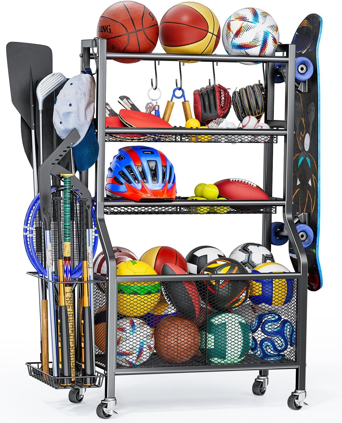 Ball Storage Rack 2024 Upgraded Heavy Duty Steel Ball Storage Garage ...