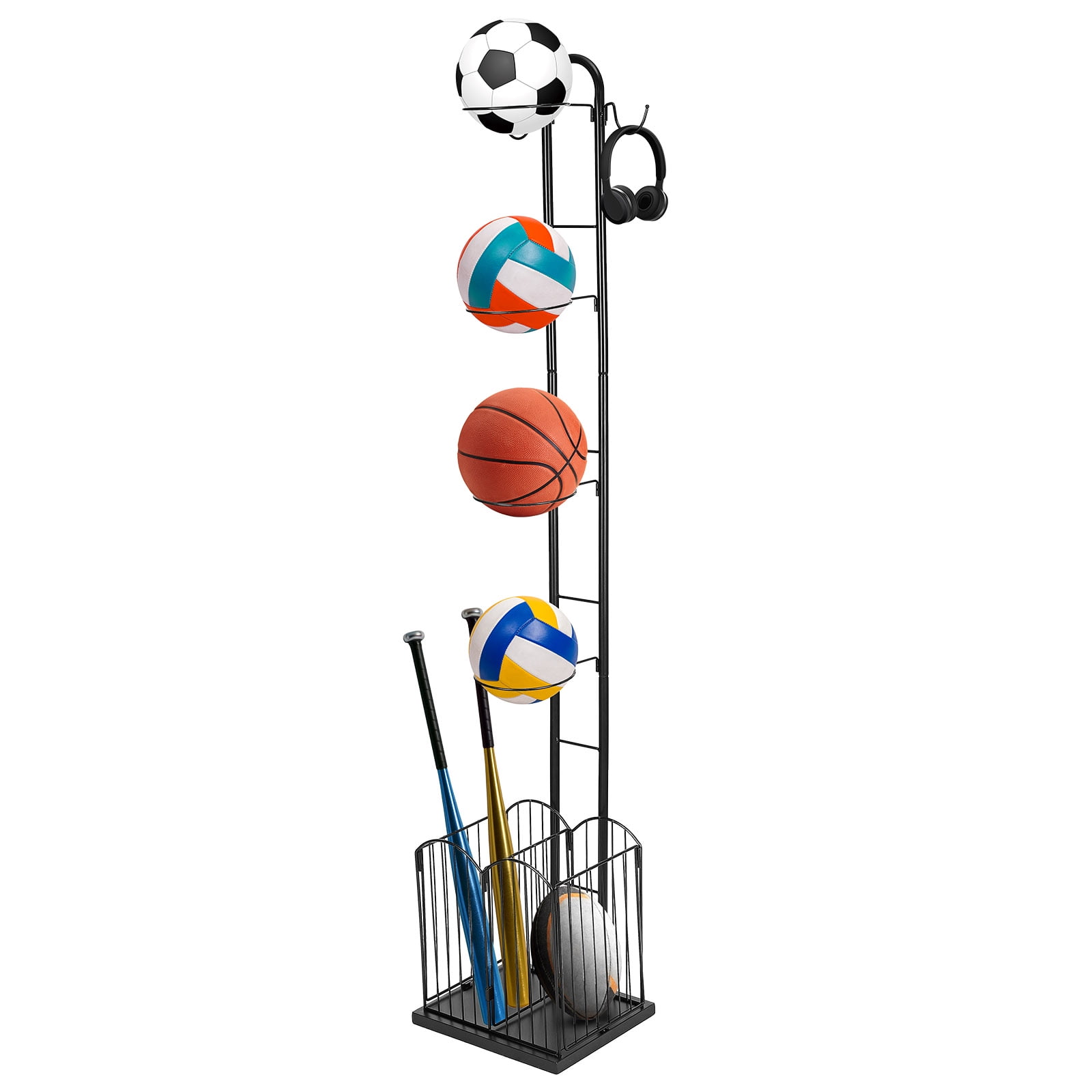 Ball Storage Rack 5 Tier Sports Equipment Storage Organizer Suitable ...