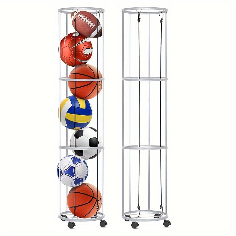 Ball Storage Rack - Wall Mount Basketball Holder & Sports Ball ...