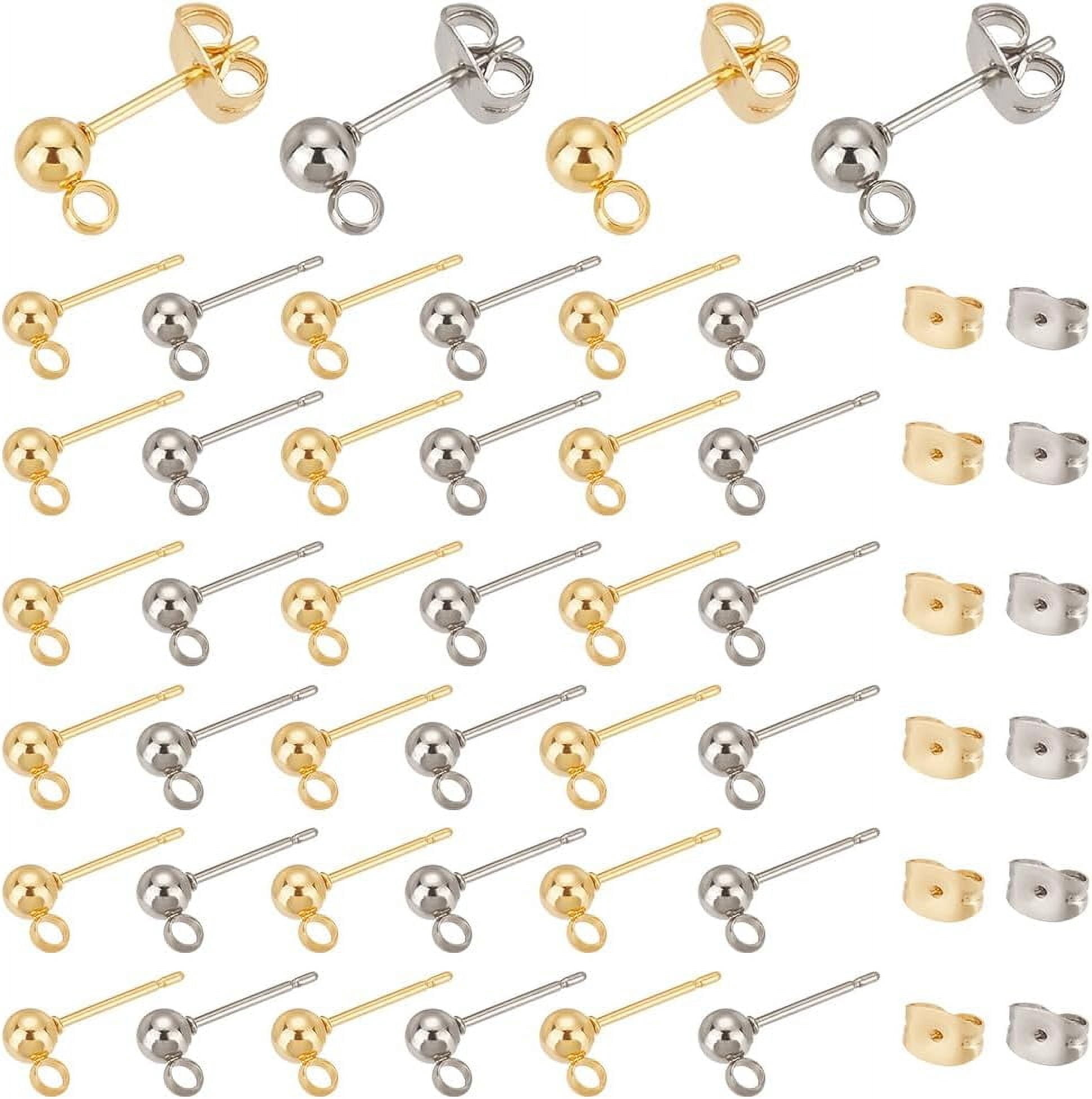 Ball Stud Earrings Stainless Steel Ball Post Earring Studs Round Ball ...