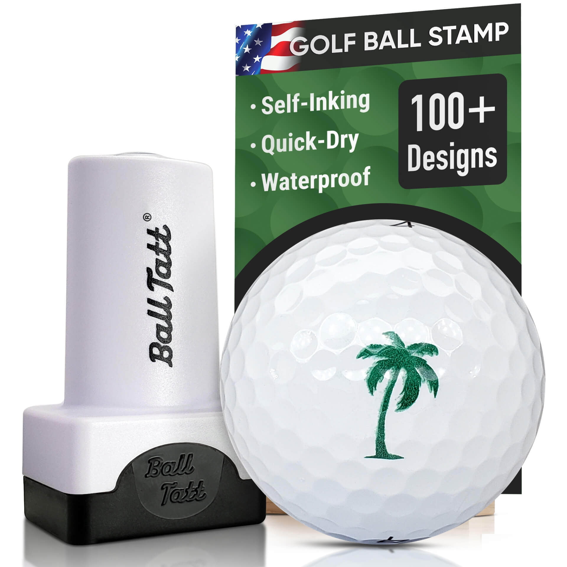 Ball Tatt Golf Ball Stamp Marker Self-Inking Quick-Dry Stamper, Palm ...