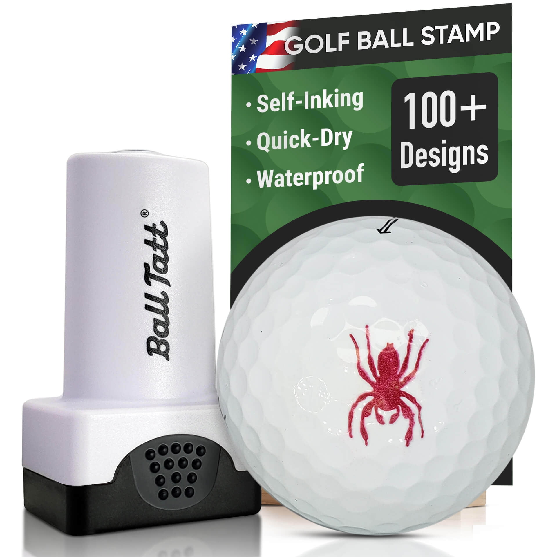Ball Tatt Golf Ball Stamp Marker Self-Inking Quick-Dry Stamper, Red ...