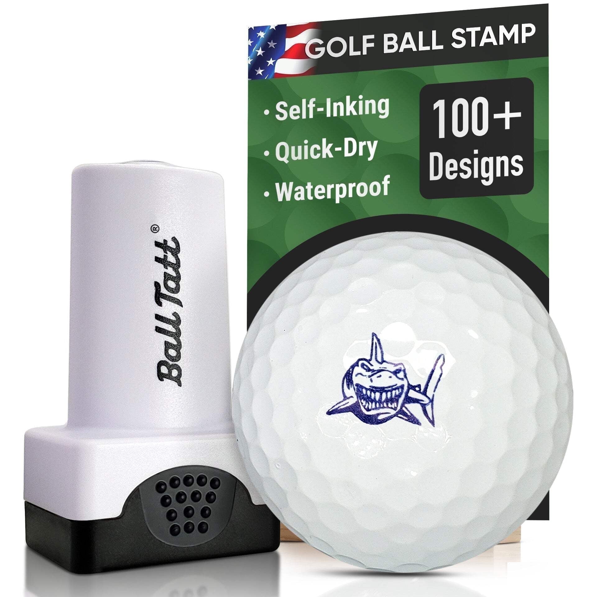 Ball Tatt Golf Ball Stamp Marker Self-Inking Quick-Dry Stamper, White ...