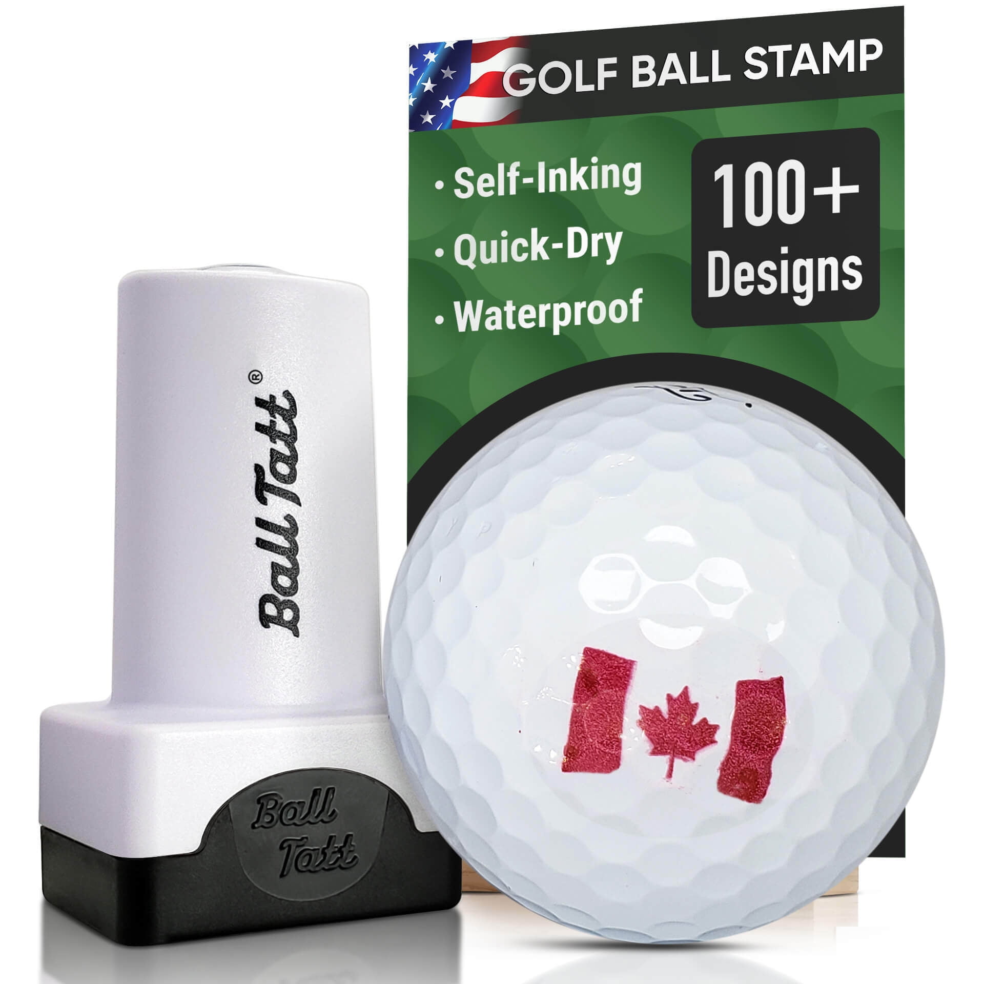 Ball Tatt Golf Ball Stamp Self-Inking Quick-Dry Ball Marker Stamper ...