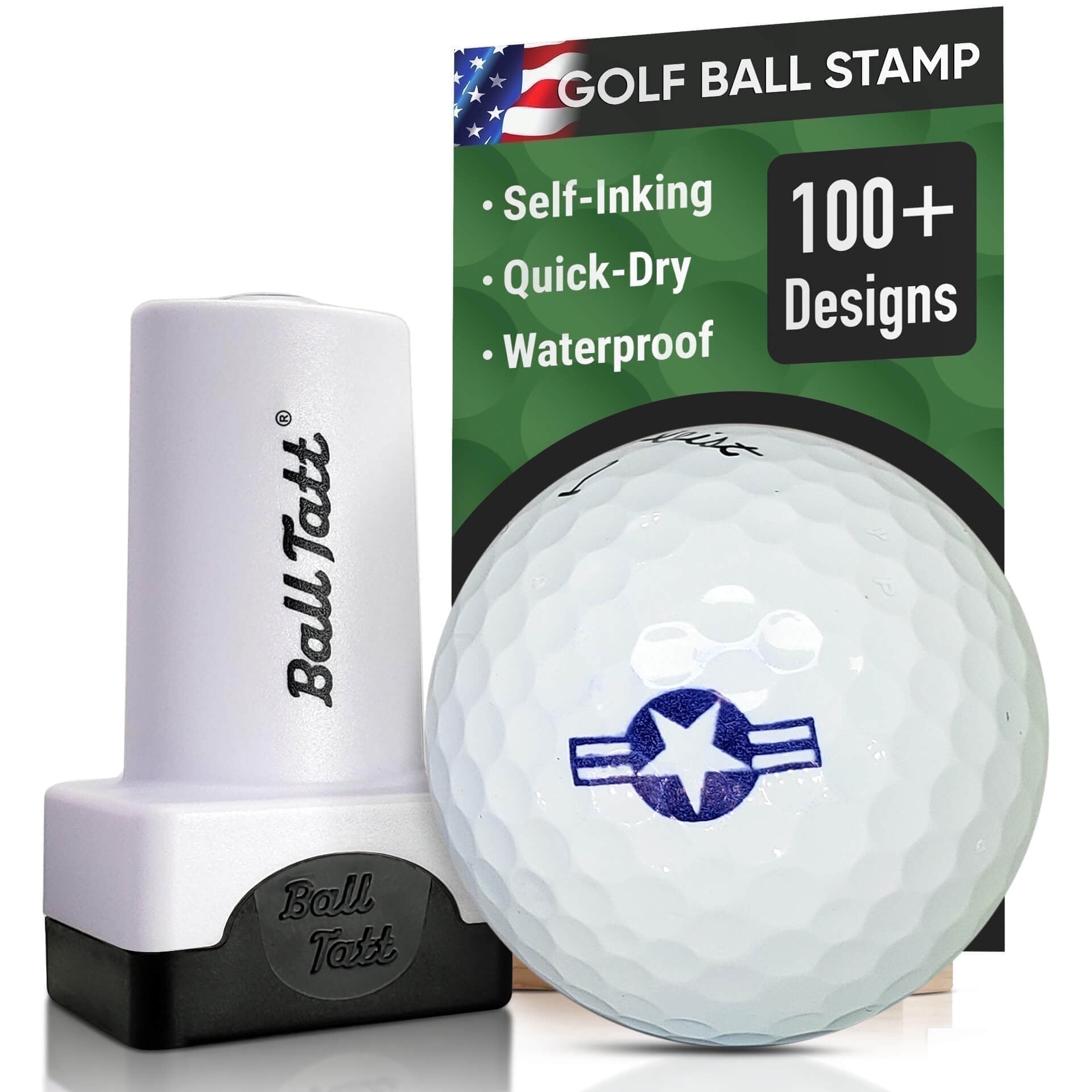 Ball Tatt Golf Ball Stamp Self-Inking Quick-Dry Stamper, Blue, Blue ...