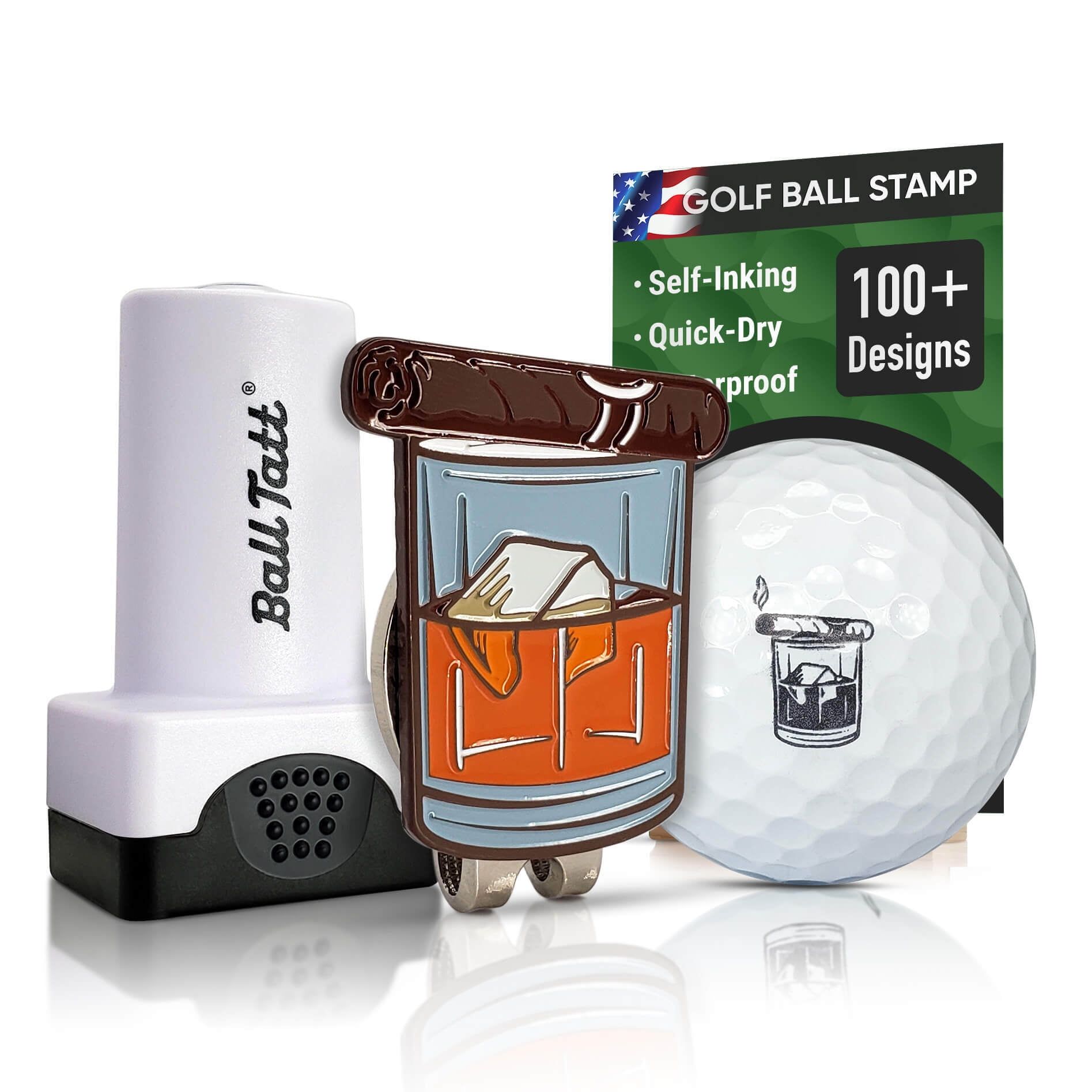 Ball Tatt - Golf Ball Stamp Self-Inking Waterproof with Hat Clip and ...