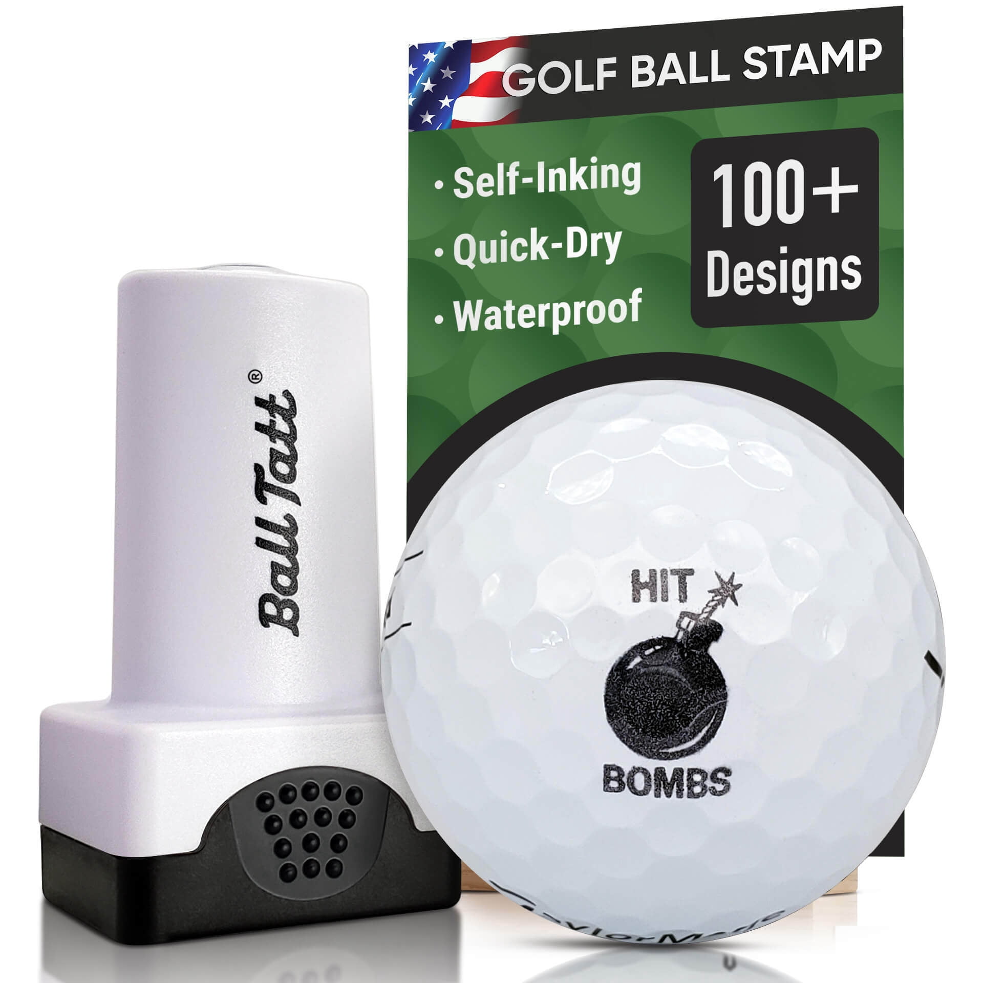Ball Tatt - Hit Bombs Golf Ball Stamp Marker Self-Inking Quick-Dry ...