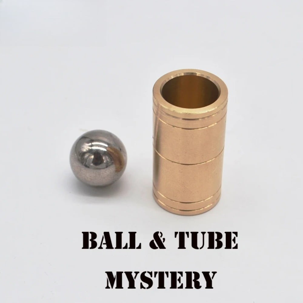 Ball & Tube Mystery (Brass) Magic Tricks Steel Ball Sink Down Into Tube ...
