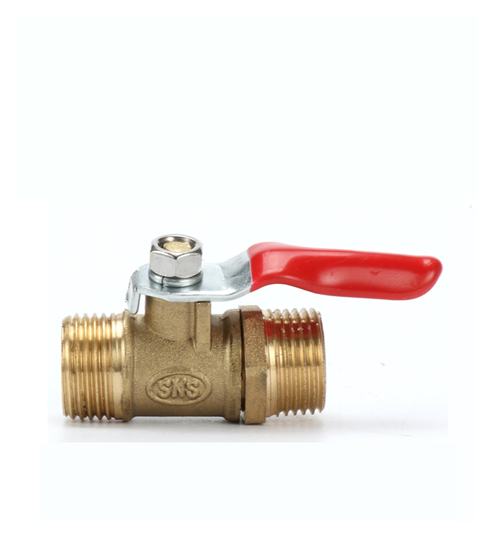 Ball Valve 1/8" 1/4" 3/8" 1/2" Male to Male BSP Thread with Red Lever ...