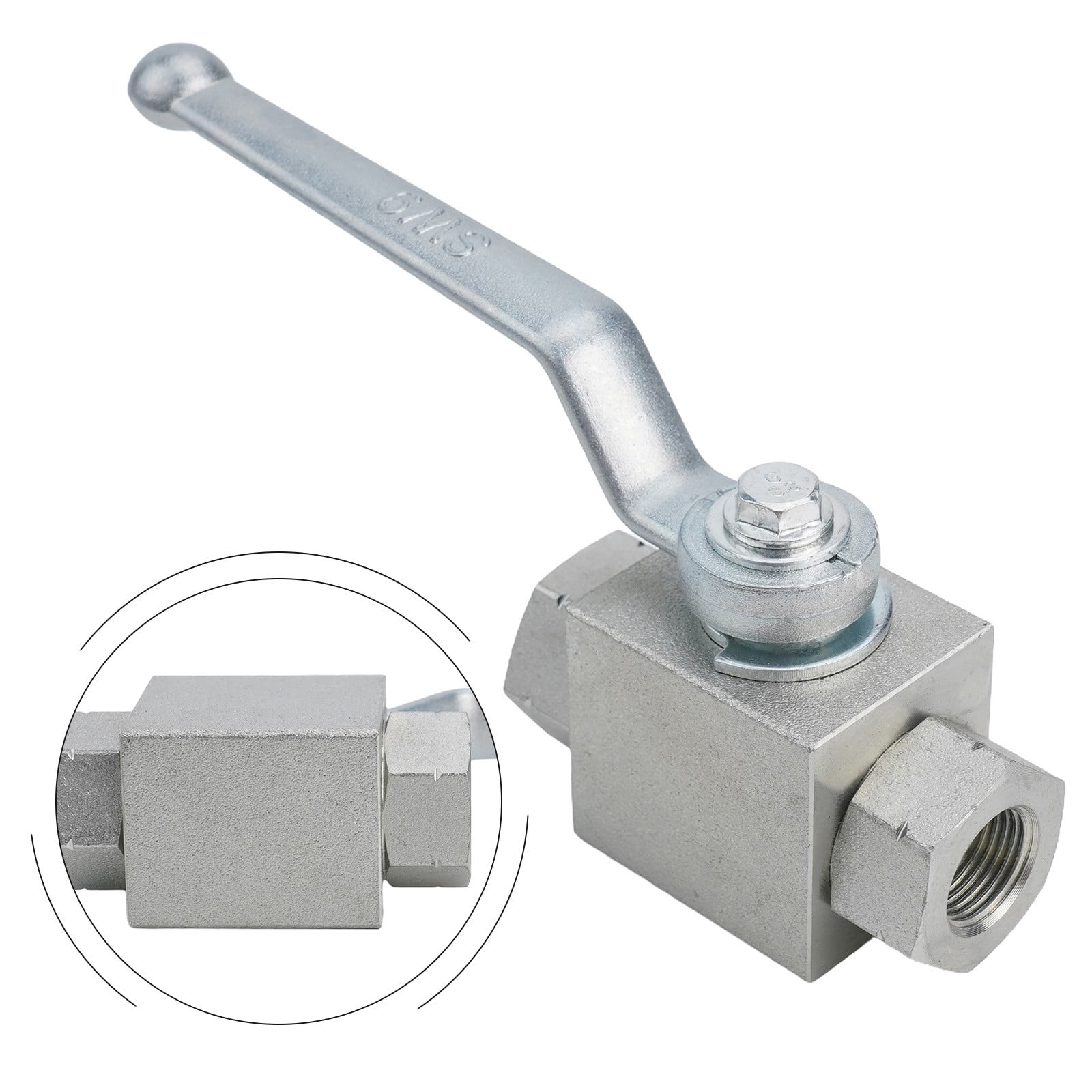 Ball Valve 2 Way 500 Bar Carbon Steel High Pressure Hydraulic Ball ...