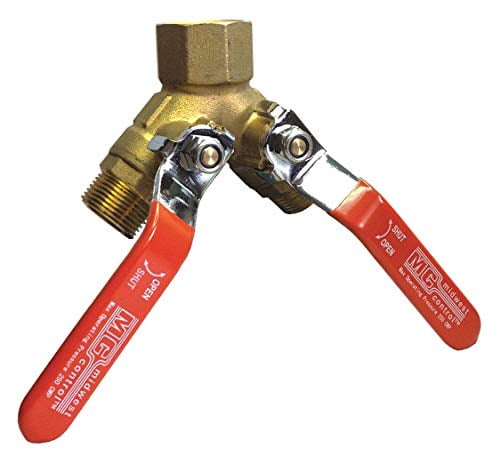 Ball Valve, 3-Way, Pipe Size 1 in X 3/4 in, Brass, 2-Piece, Connection ...