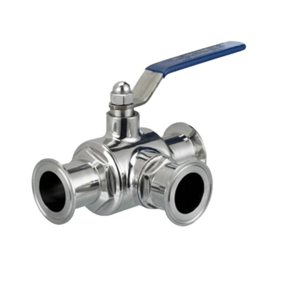 Ball Valve 304 Stainless Steel Sanitary Ball Valve 3 Three Way 1.5" 50 ...