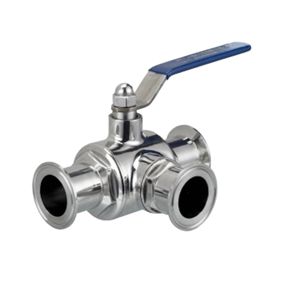 Ball Valve 304 Stainless Steel Sanitary Ball Valve 3 Three Way 1.5" 50 ...