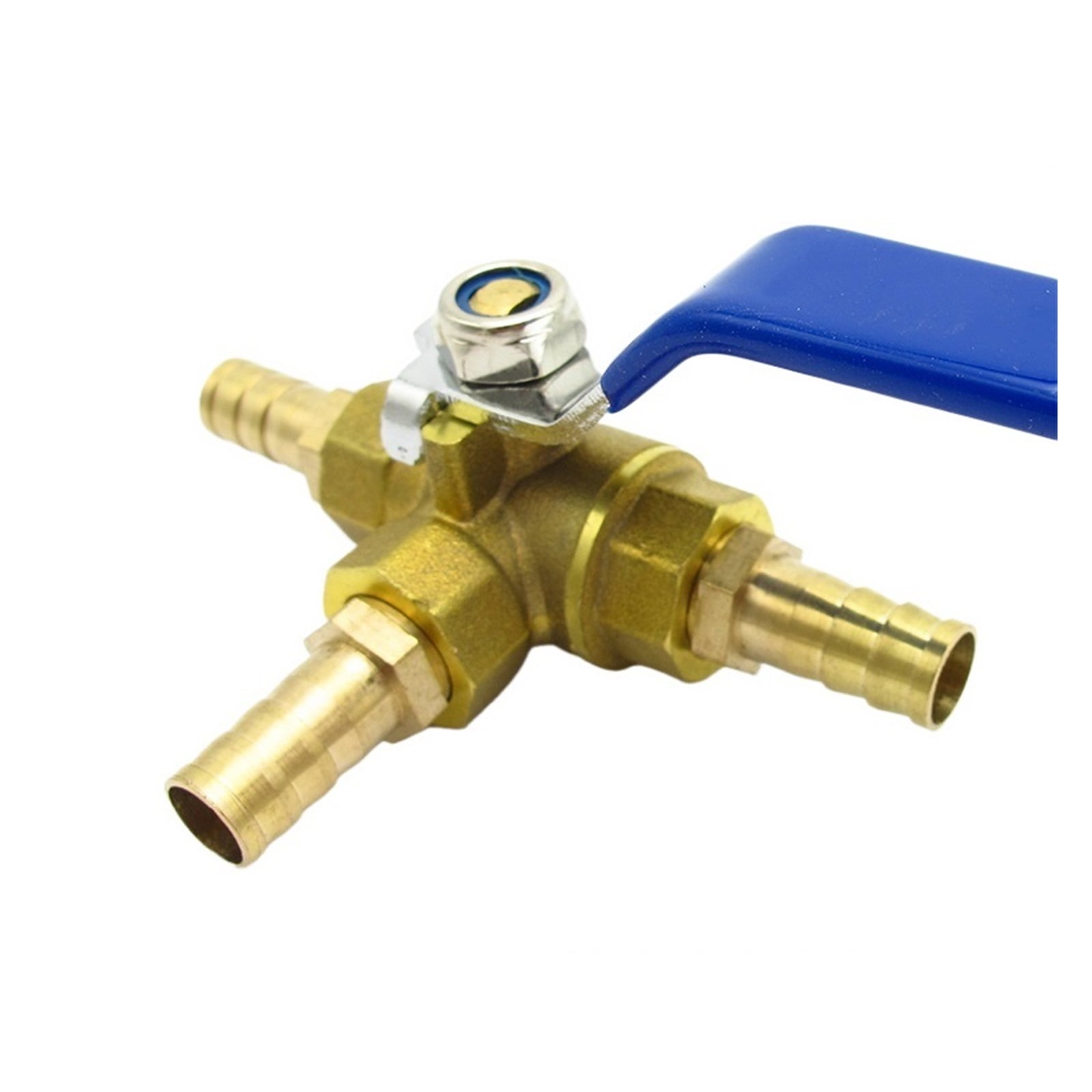 Ball Valve Hose Barb Full Port T-Port Three Way Brass Connector For ...