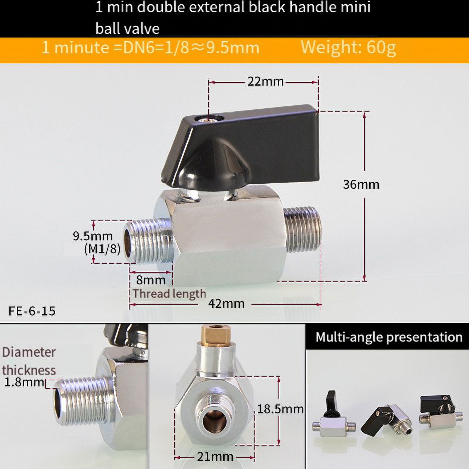 Ball Valve Inner and Outer Thread Valve Switch Small Ball Valve Dn6 ...