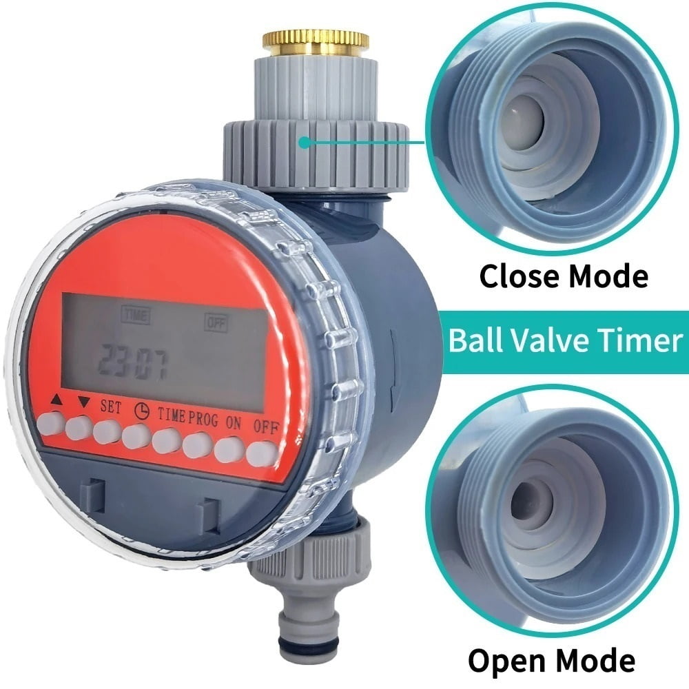Ball Valve Irrigation Timer Automatic LCD Watering Electronic Water ...
