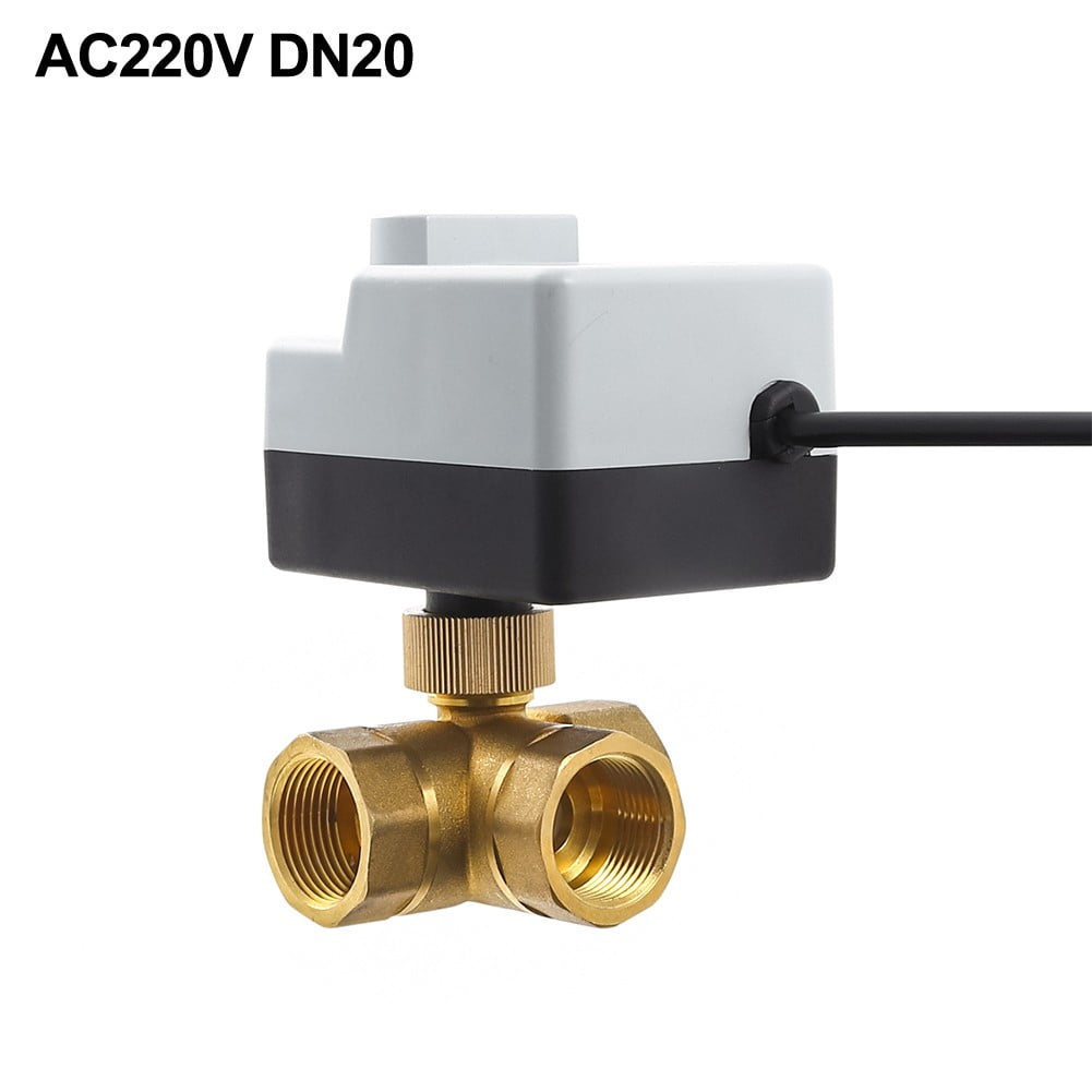 Ball Valve With Manual Electric AC220V 3-Wire 2-Control 3 Way Valve ...