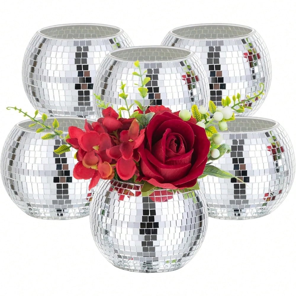 Ball Vases For Table Centerpieces - Mirror Glass Planters Flower Pot ...