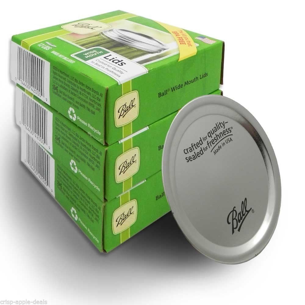 Ball Wide Mouth Dome Lids, 12 per Box - Pack of 4 48 Lids Total ...