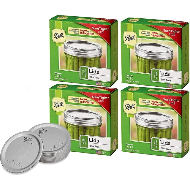 Ball Wide Mouth Lids 4 PACK ( 48 Lids total ) - Walmart.com
