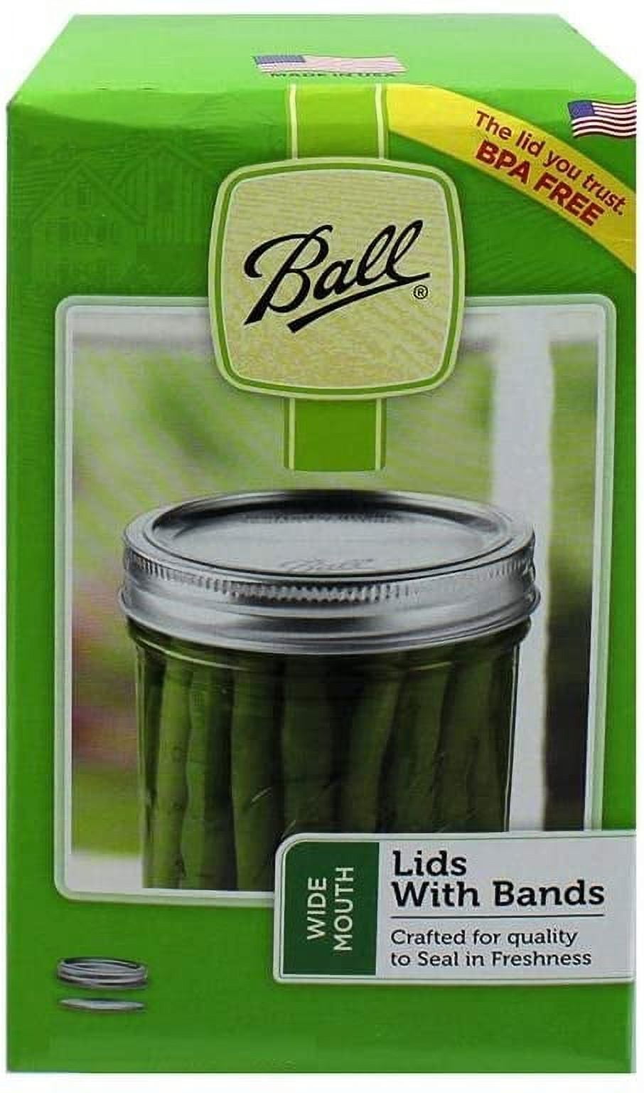 Ball Wide Mouth Canning Lids with Bands, BPA Free, 12 Count, Silver ...