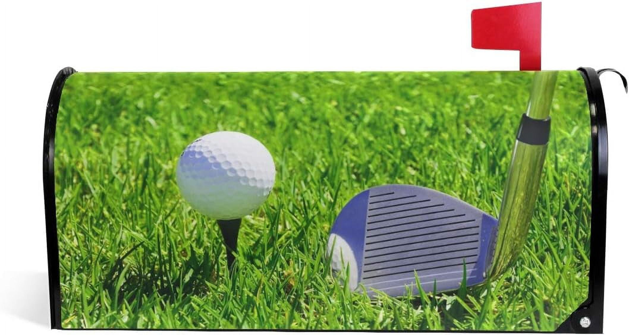 Ball and Golf Clubs Magnetic Mailbox Cover MailWraps Garden Yard Home ...