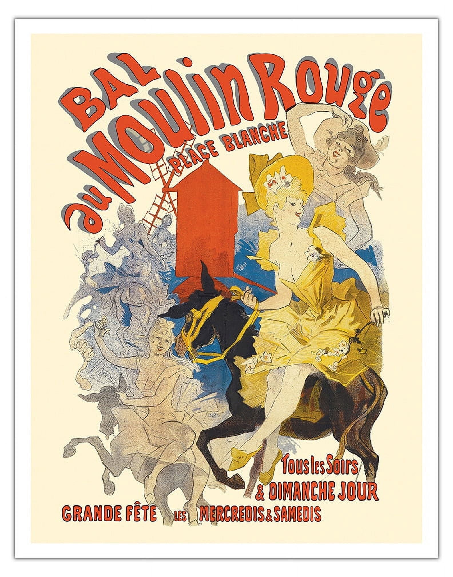 Ball at the Moulin Rouge - Vintage French Advertising Poster by Jules ...