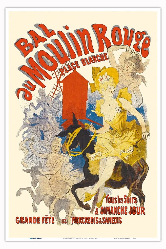 Ball at the Moulin Rouge - Vintage French Advertising Poster by Jules ...