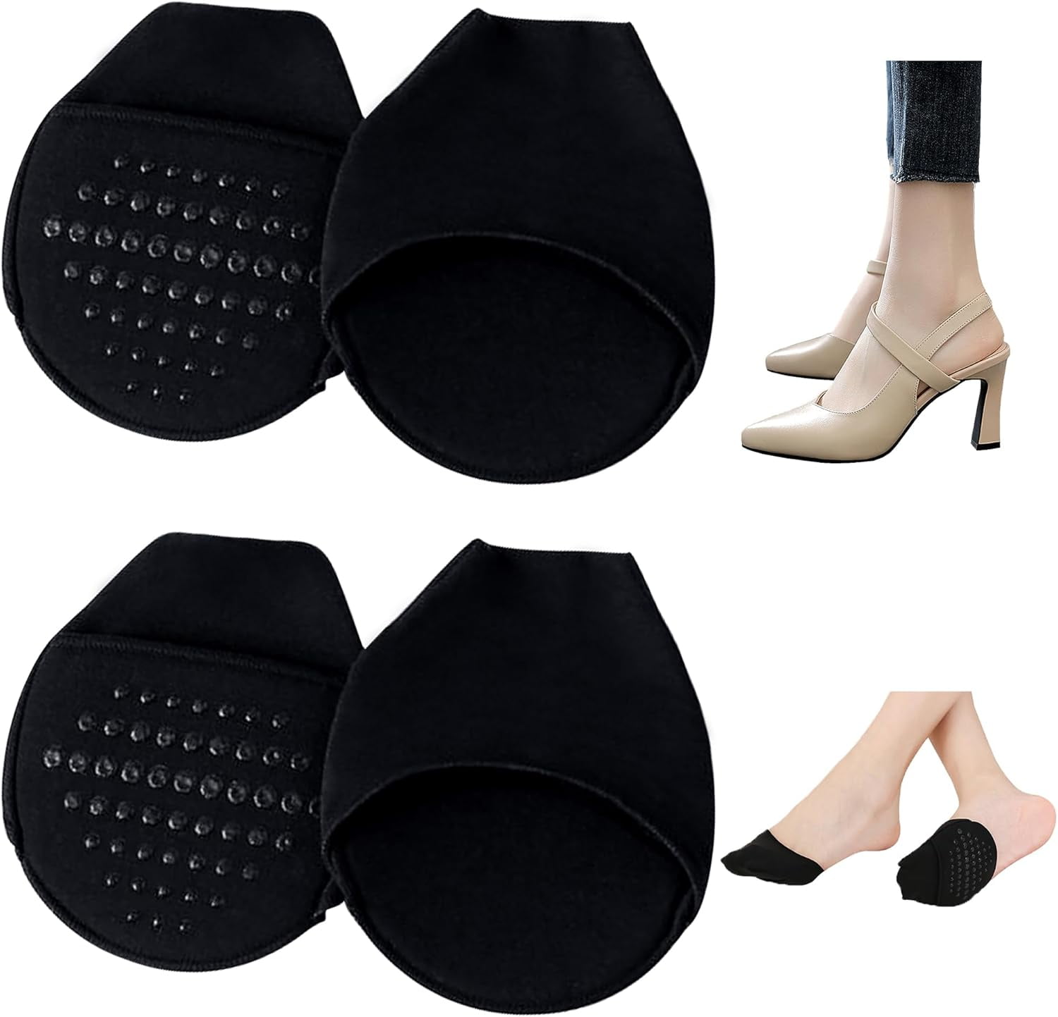 Ball of Foot Cushion Socks Seamless Toe Topper Socks Half forefoot ...