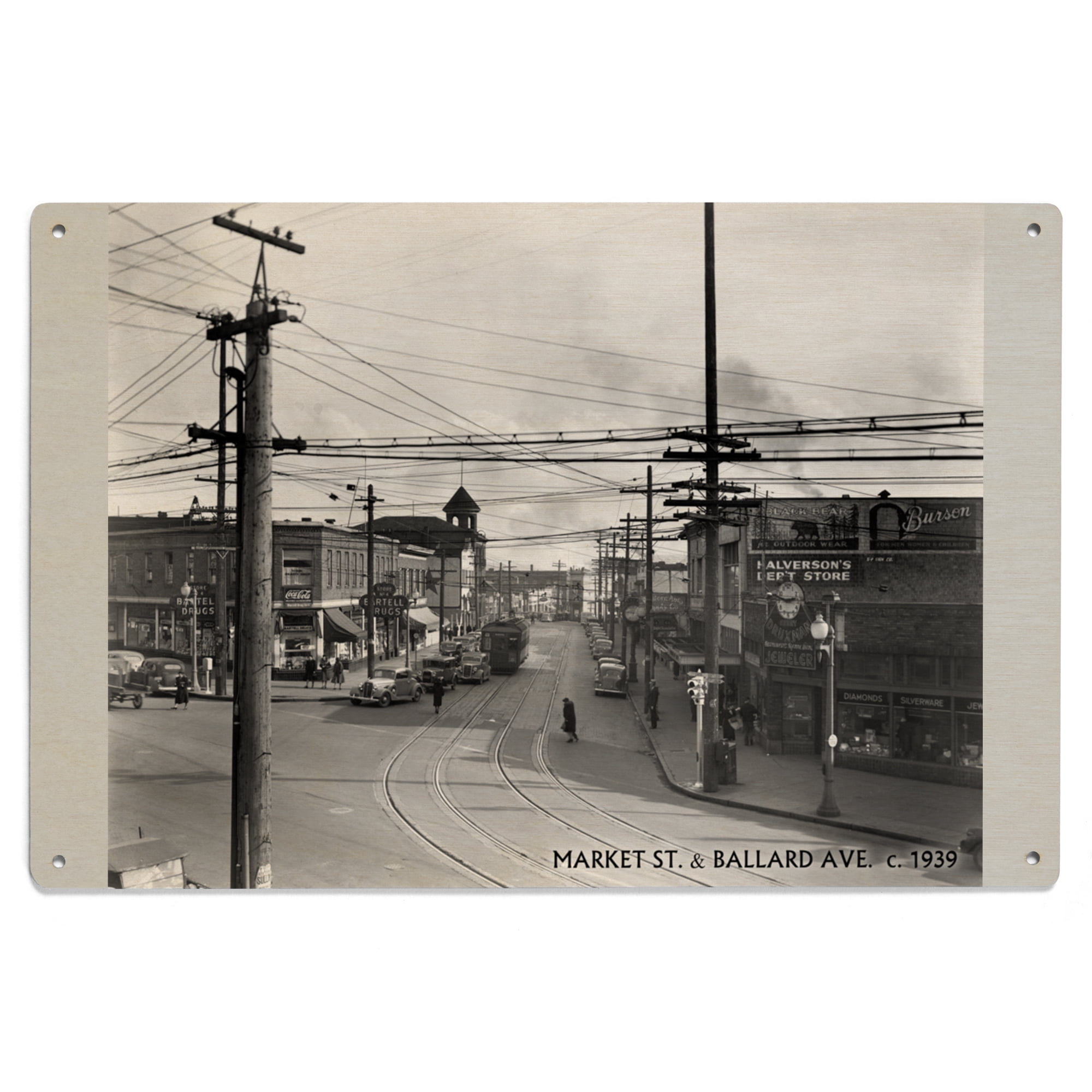 Ballard Avenue and Market Street in Seattle, WA Photograph Birch Wood ...