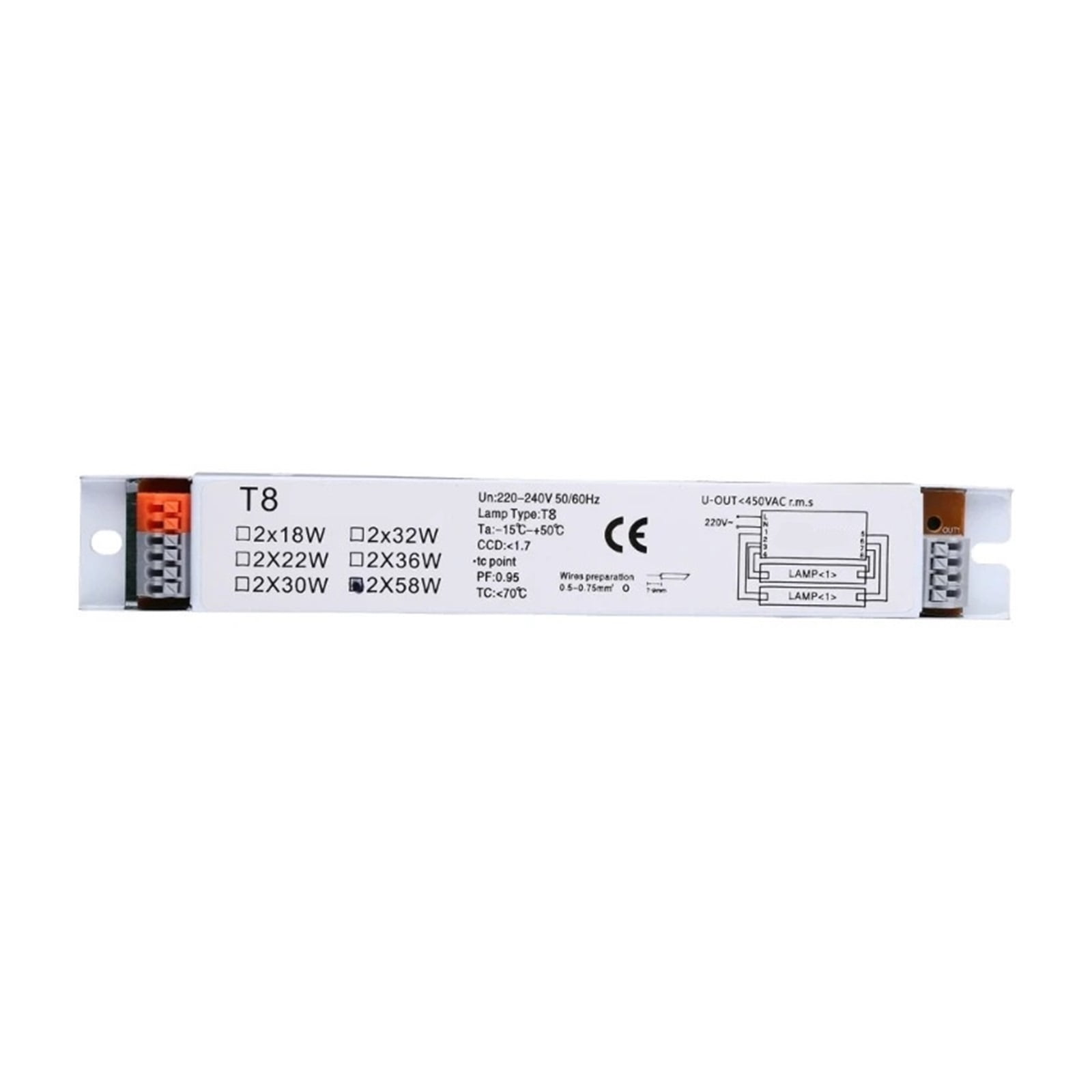 Ballast Factor Ballast 2x18/30/58W Wide T8 Instant Electronic ...