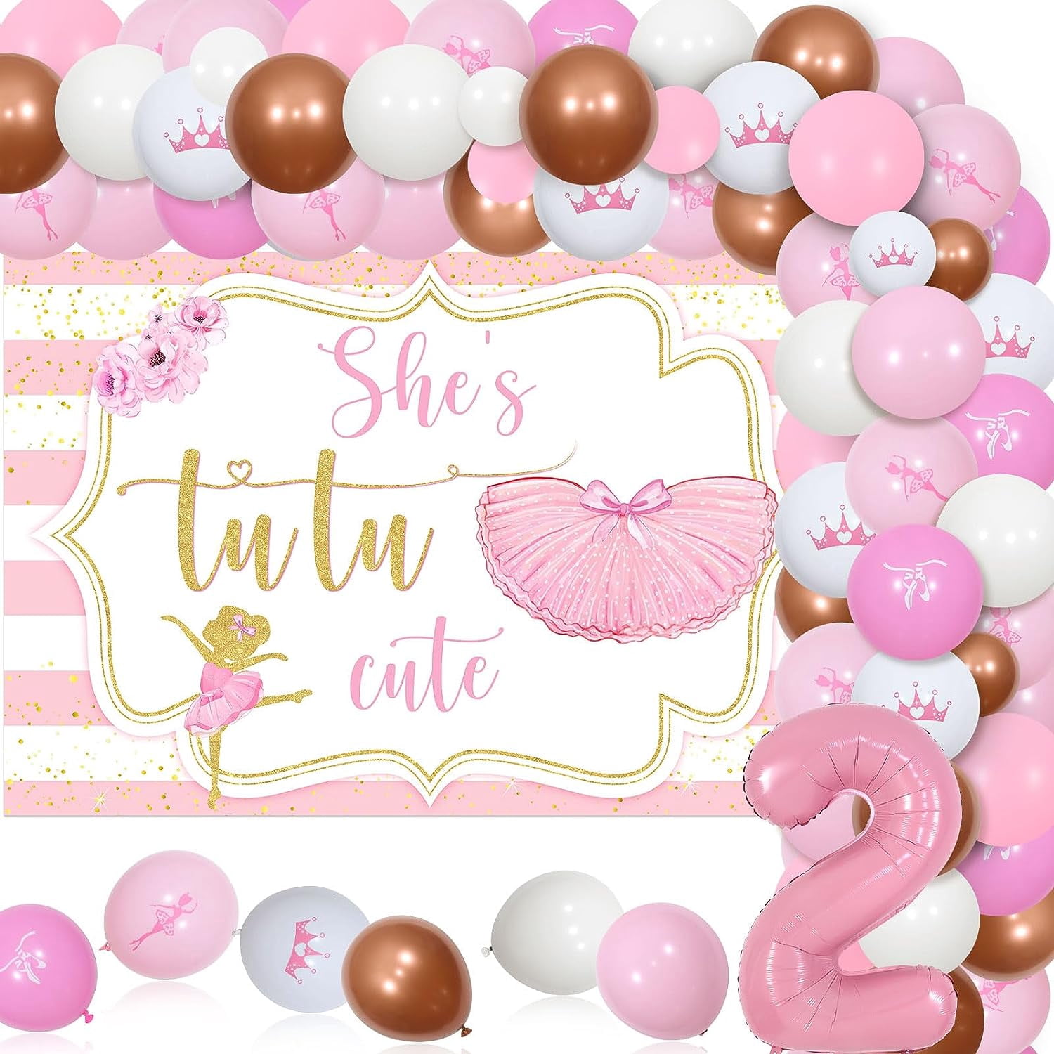Ballerina 2nd Birthday Party Decorations Tutu Cute 2nd Birthday ...