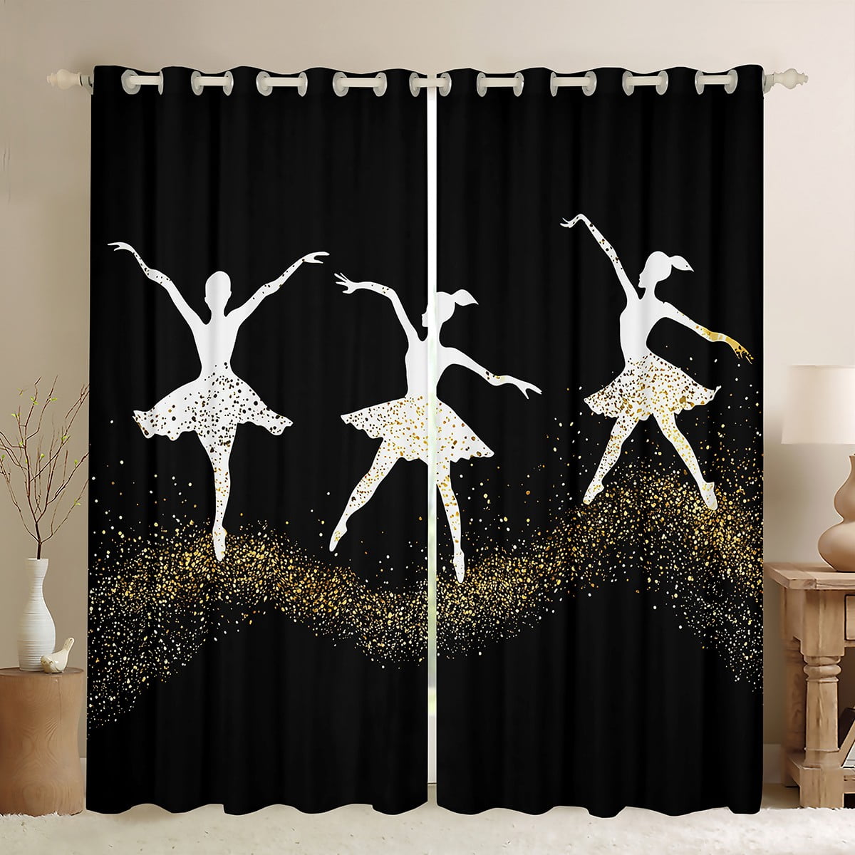 Ballerina 30%-50% Blackout Curtains,Dance Elegant Ballet Curtains ...