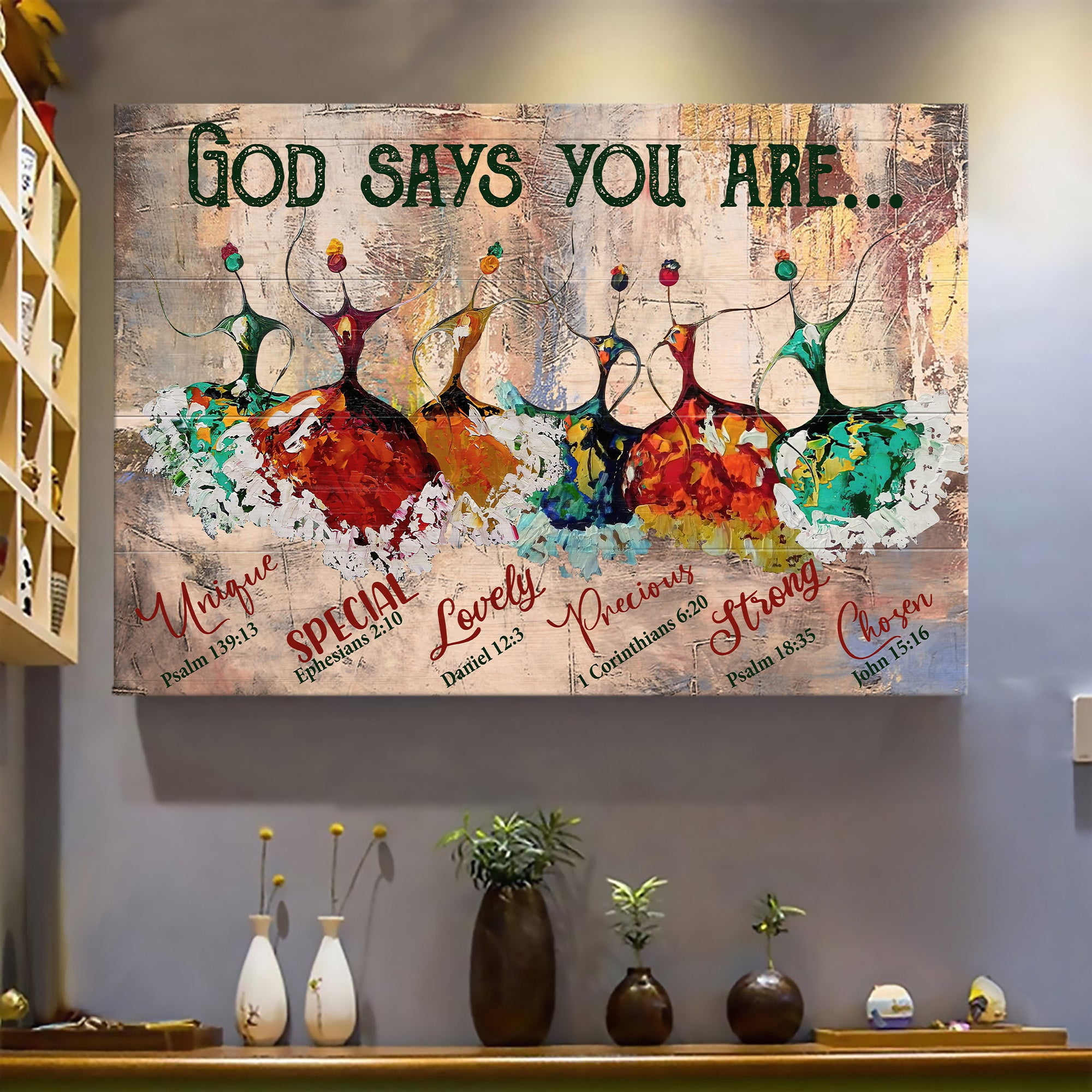 Ballerina Abstract Painting God Says You Are - Jesus Landscape Poster ...
