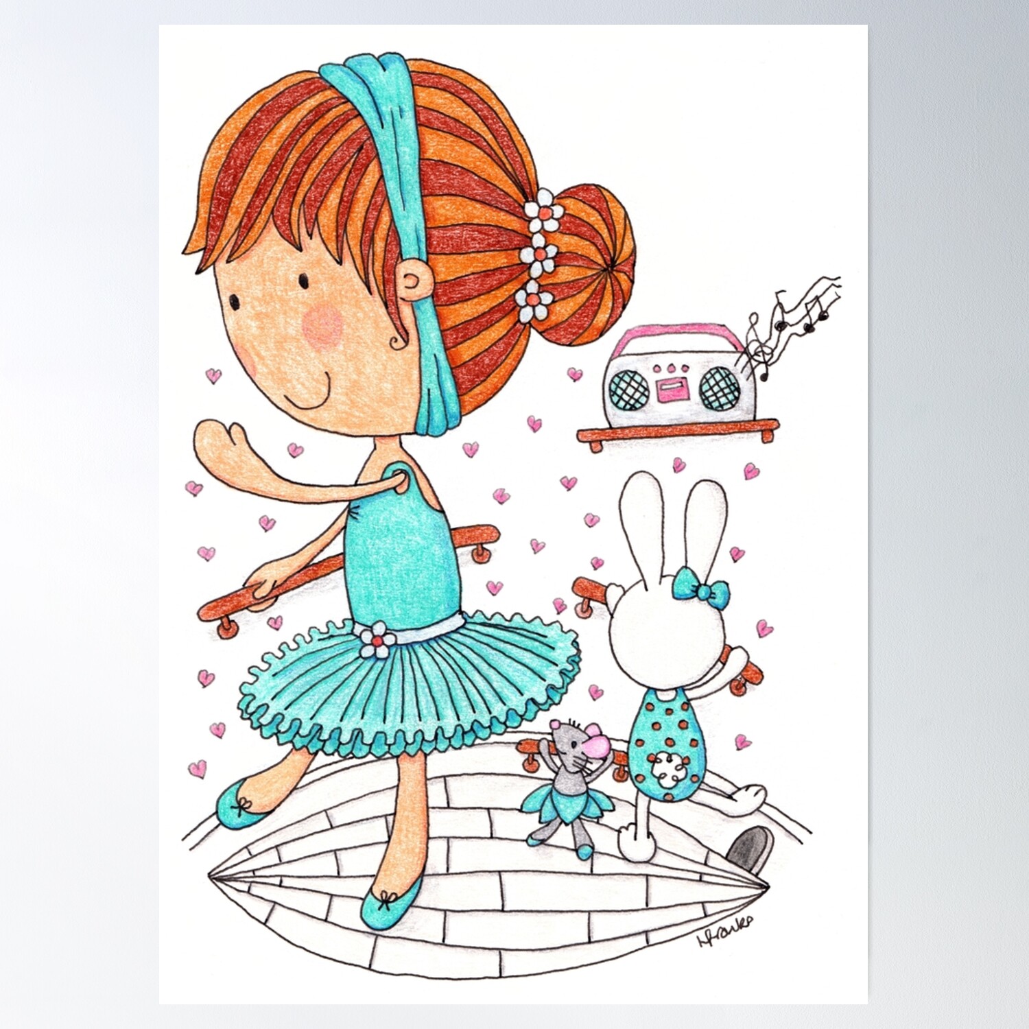 Ballerina And Friends Poster Wall Art, Modern Wall Decor, 12x18 ...