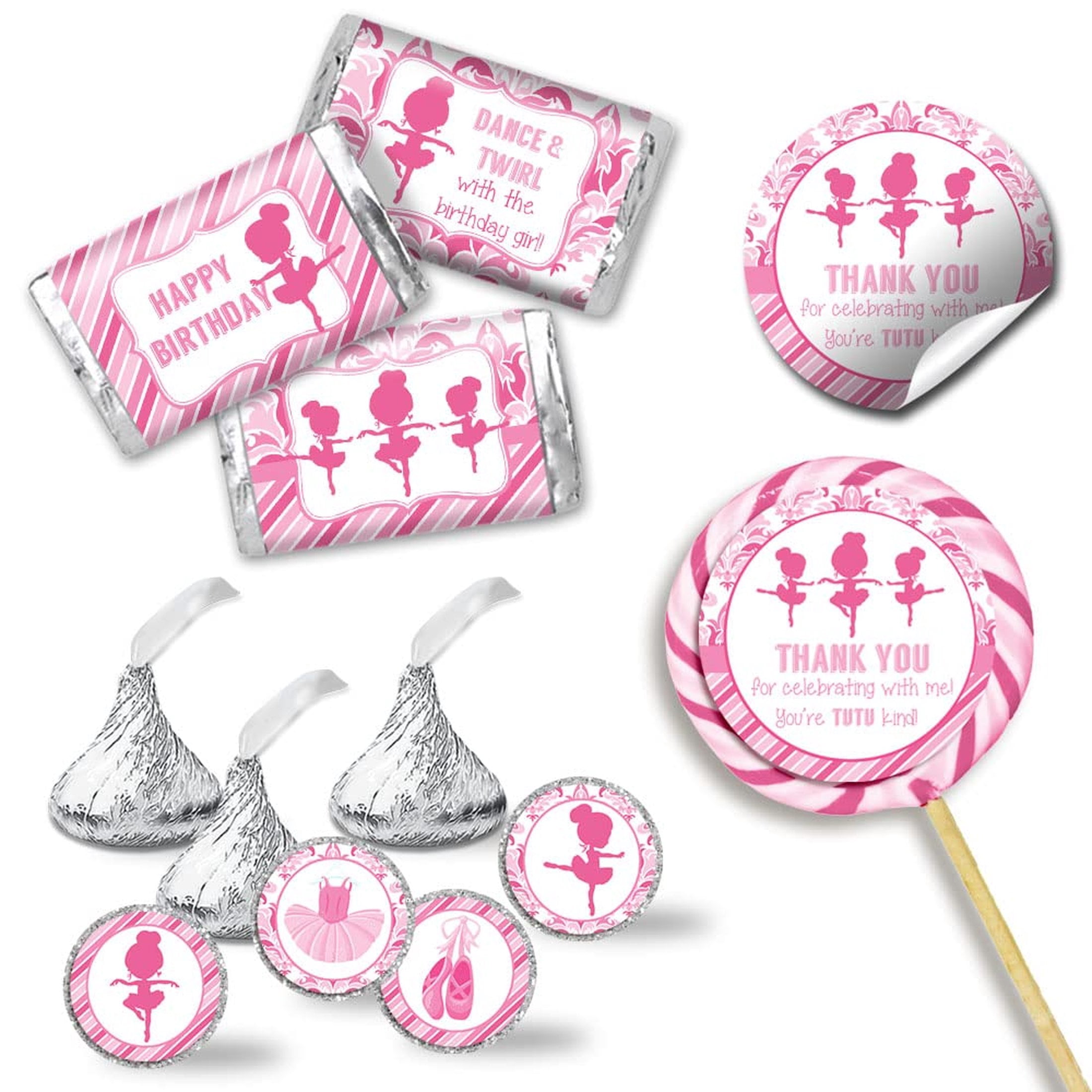 Ballerina Bliss Birthday Sticker Collection - 429 Piece Kit with Circle ...