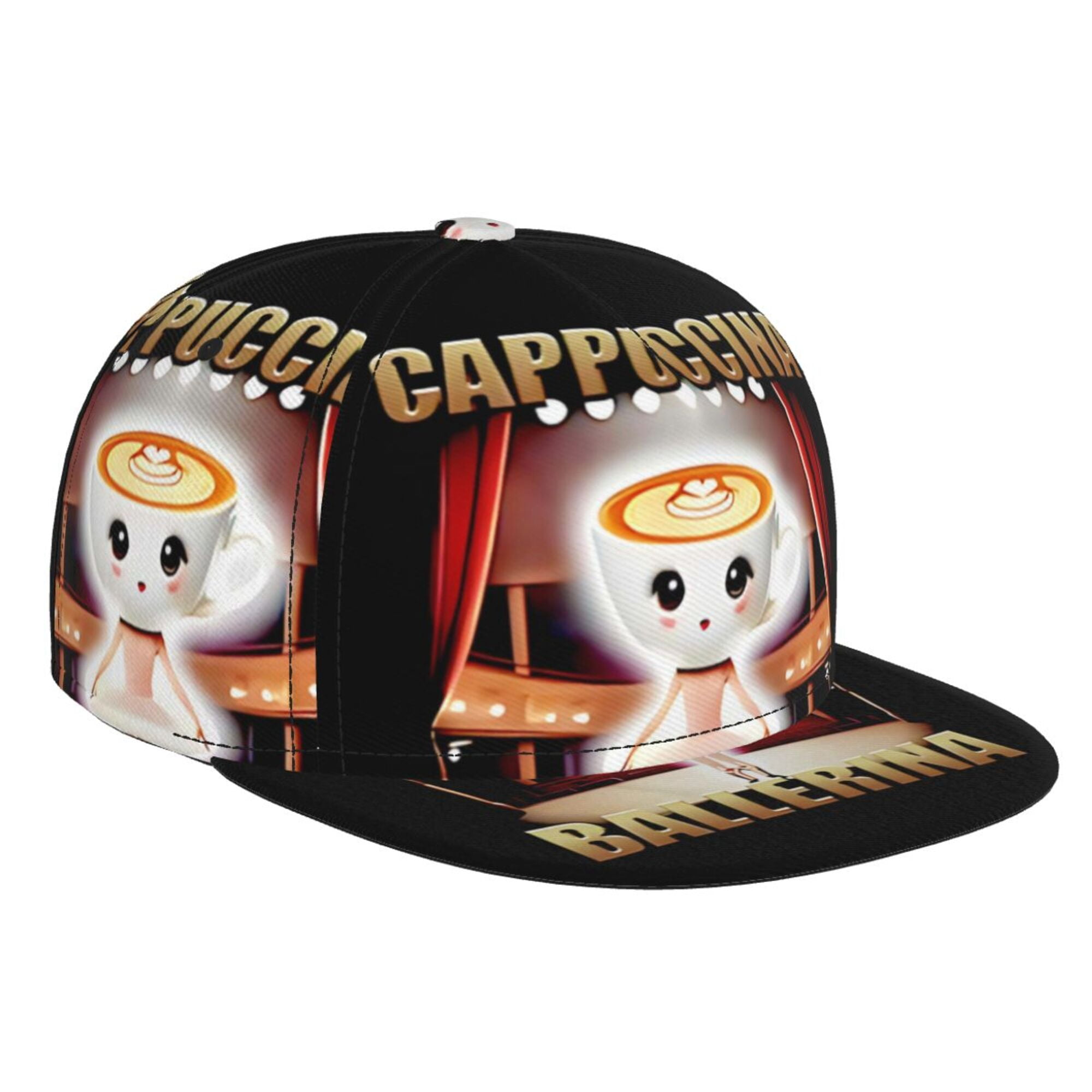 Ballerina Cappuccina Flat Brim Bill Baseball Cap Adjustable Hat Hip Hop ...