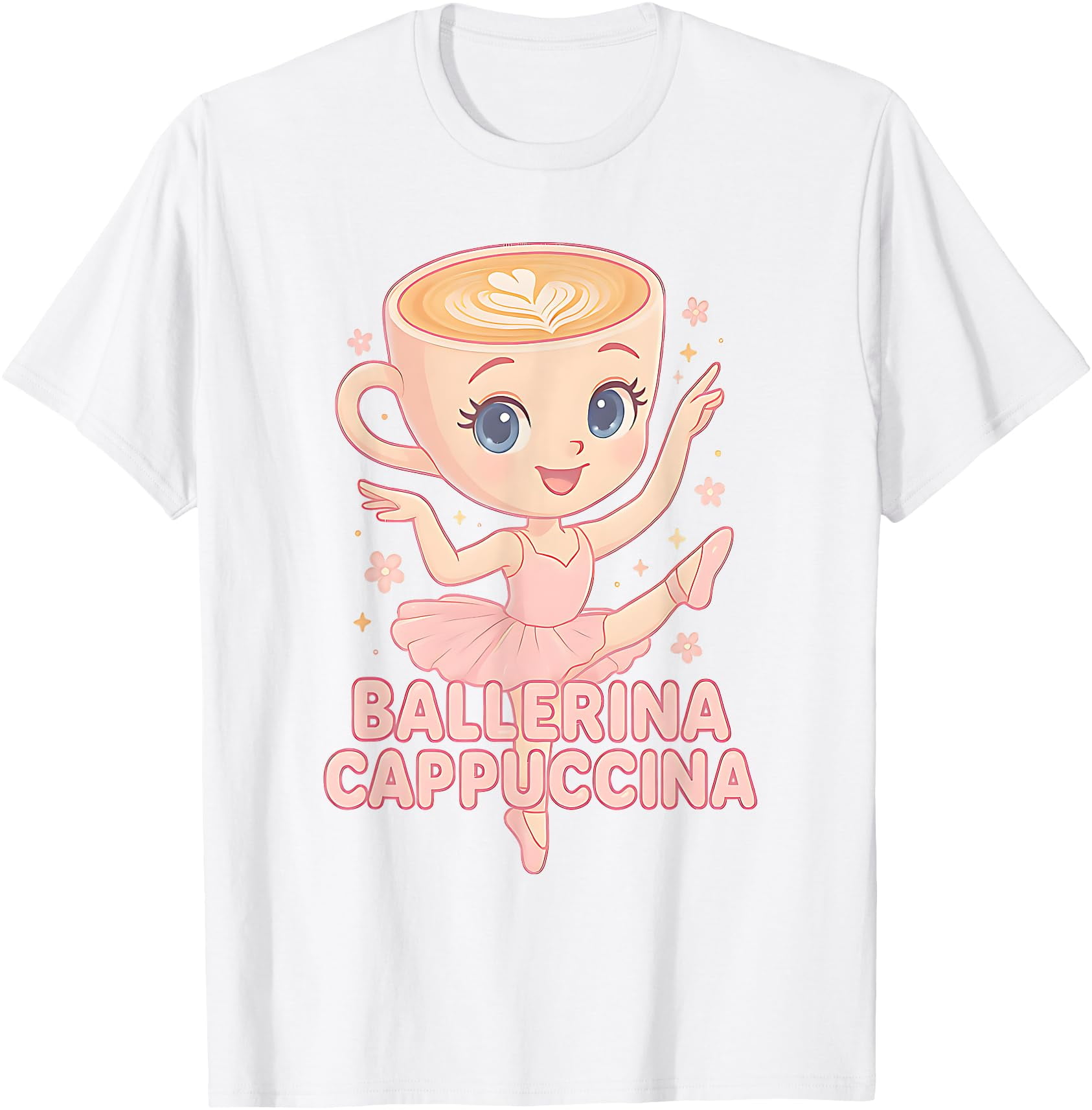 Ballerina Cappuccina - Italian Brainrot Meme T-Shirt,White - Walmart.com