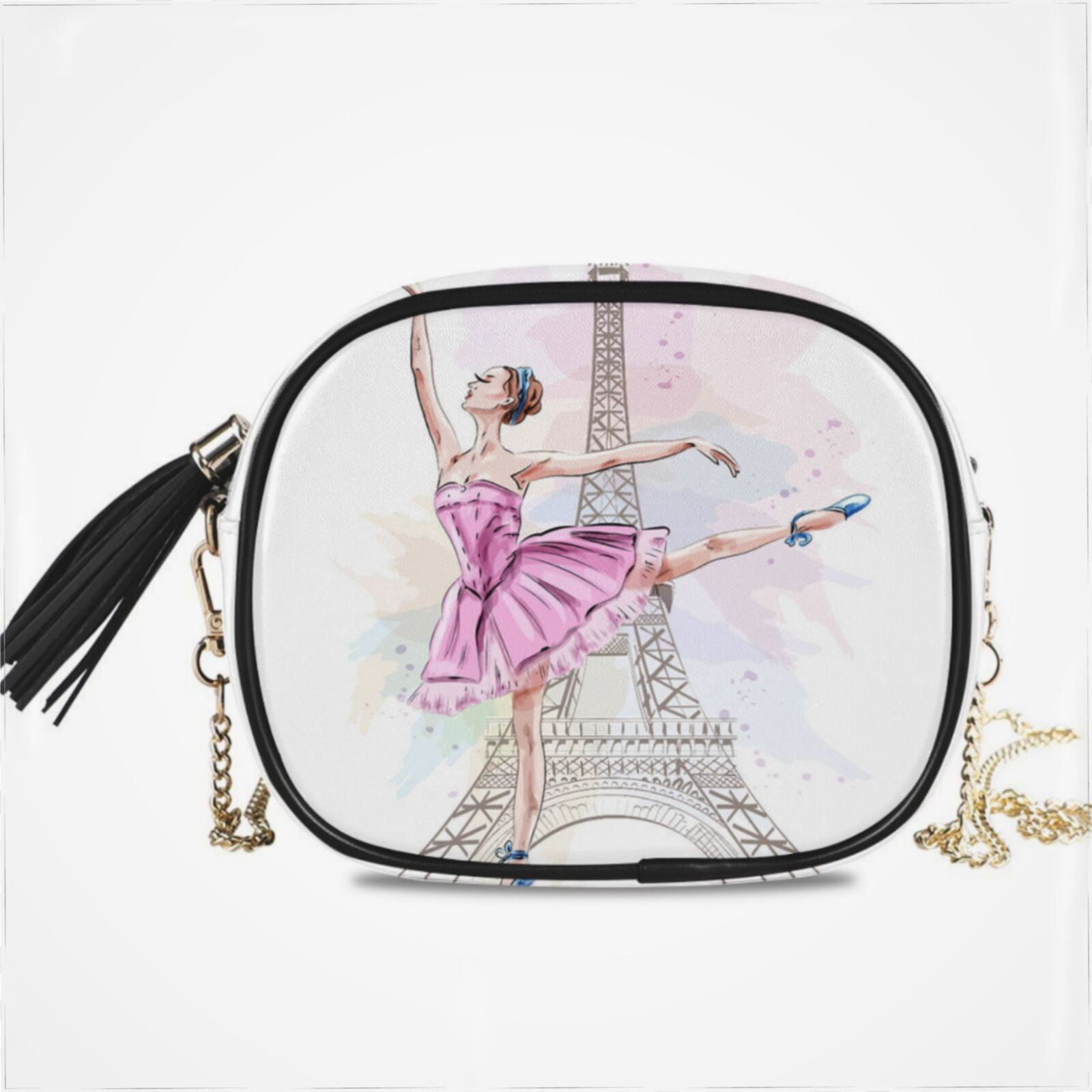 Ballerina Dancing On The Eiffel Tower Women'S Vintage Crossbody Bag ...