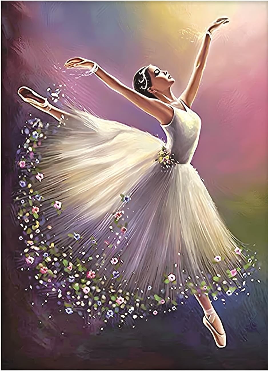Ballerina Diamond Art Painting Kits,5D Full Drill Ballet Dancer Diamond ...