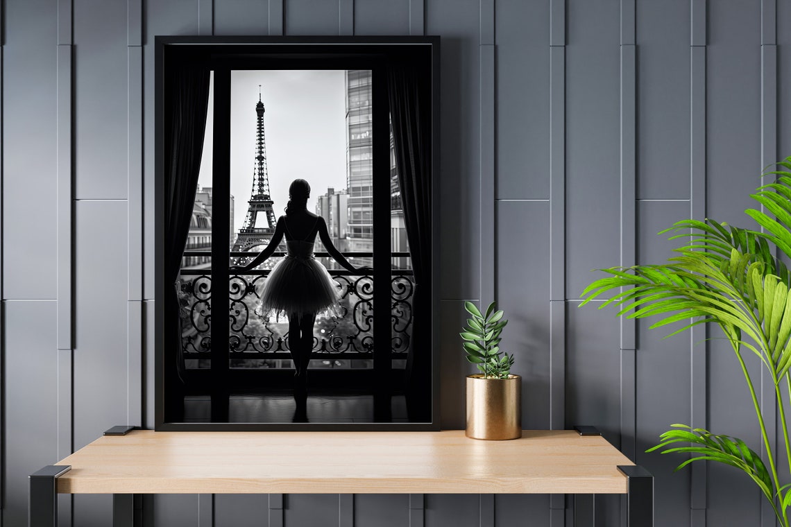 Ballerina & Eiffel Tower Fine Art Print Ballerina Wall Art Artful ...