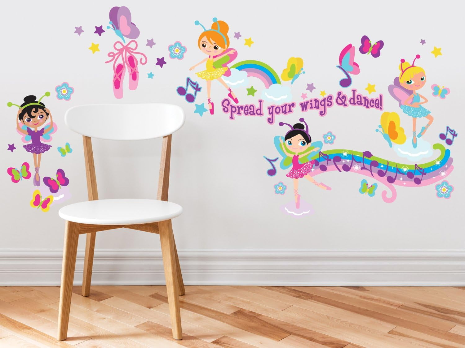 Ballerina Fabric Wall Decals, Set of 4 Beautiful Ballerinas with ...