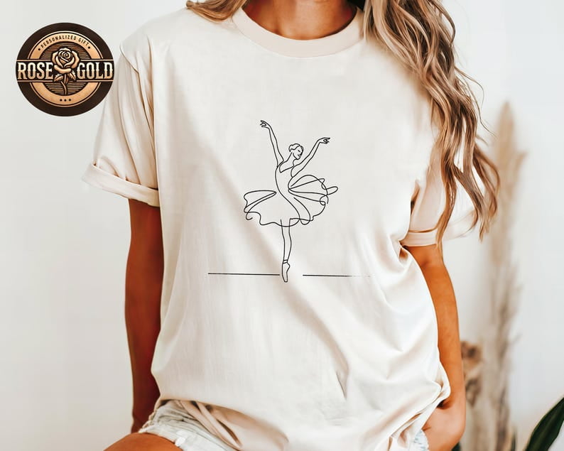 Ballerina Figure Sweatshirtter, Minimalist Ballerina Sweatshirt T-Shirt ...