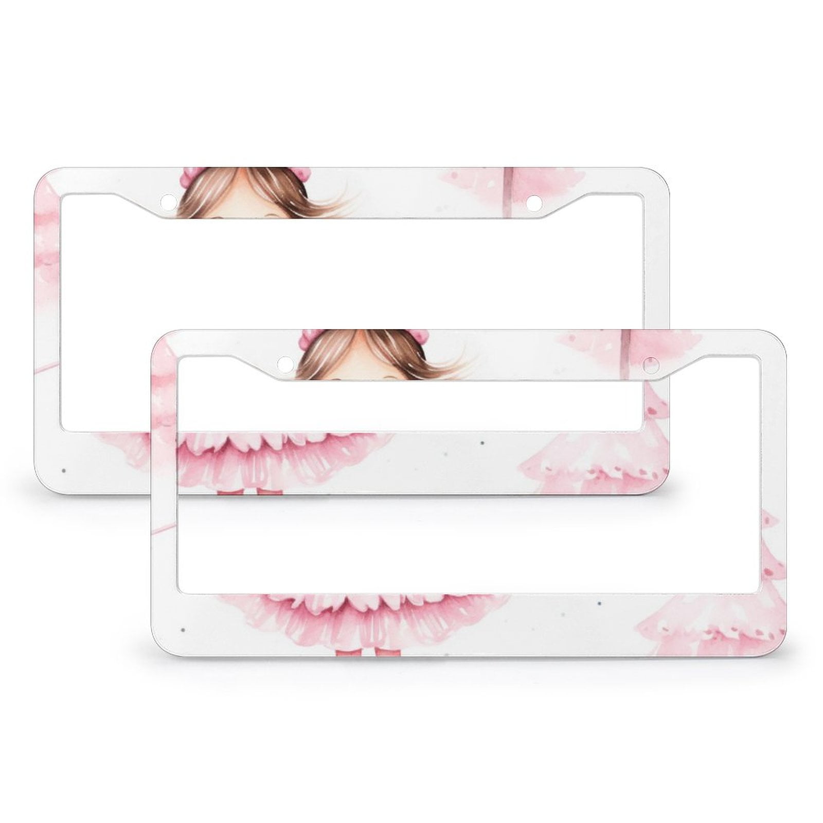 Ballerina Girls License Plate Cover 2 PCS Cute Girl Ballerina Dancer ...
