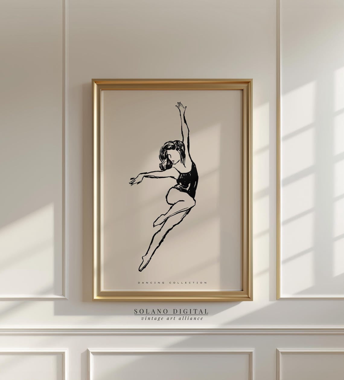 Ballerina Line Art Print Minimalist Ballet Dancer, Unframed Paper ...