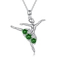 Ballerina Necklace Sterling Silver Dancer Pendant Embellished with ...