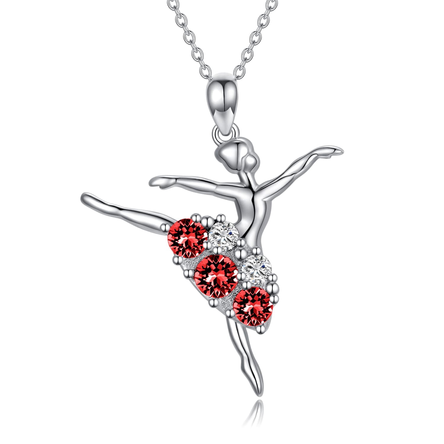 Ballerina Necklace Sterling Silver Dancer Pendant Embellished with ...